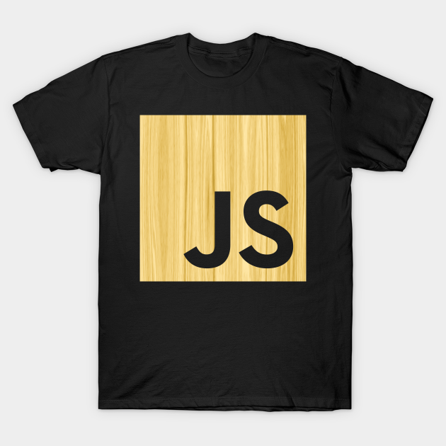 JavaScript Shirt | Wood Grain Pattern JS Logo - Javascript Logo - T-Shirt | TeePublic